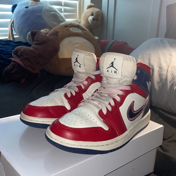 Jordan | Shoes | These Are White Red And Blue Air Jordan S | Poshmark